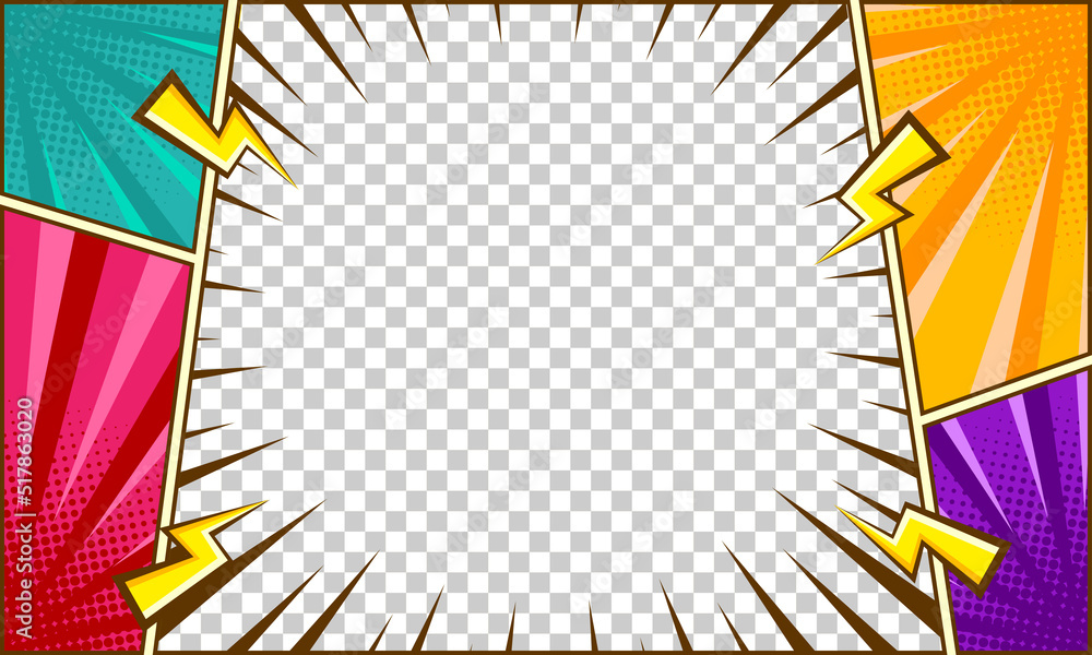 Comic cartoon frame background design Stock Vector | Adobe Stock