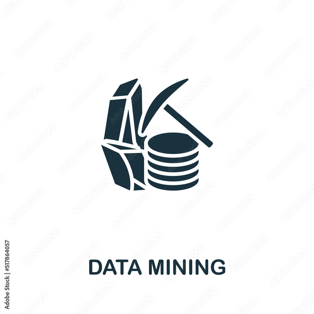 Data Mining icon. Monochrome simple line Data Science icon for ...