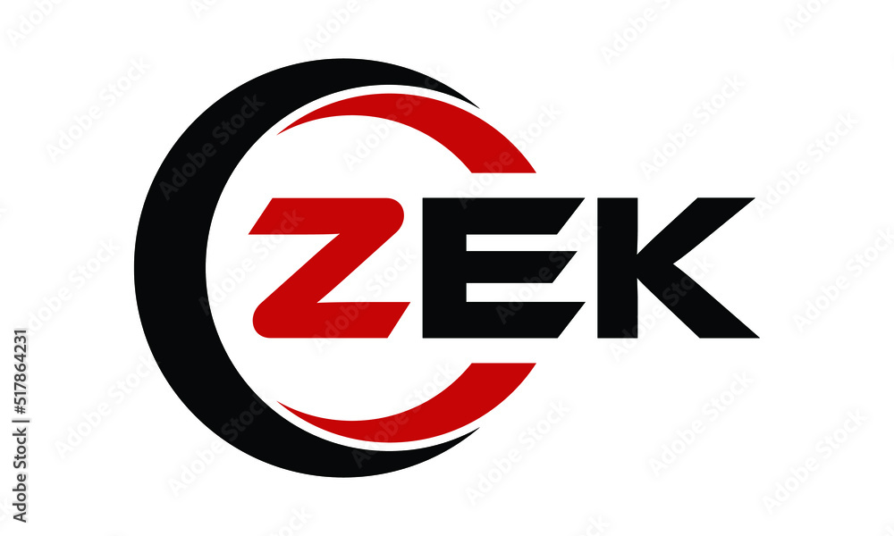 ZEK swoosh three letter logo design vector template | monogram logo ...