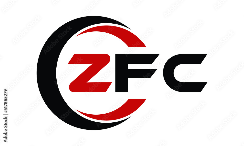 ZFC swoosh three letter logo design vector template | monogram logo ...