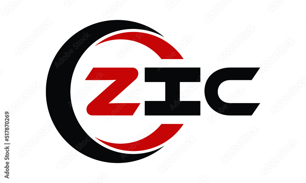 ZIC swoosh three letter logo design vector template | monogram logo ...