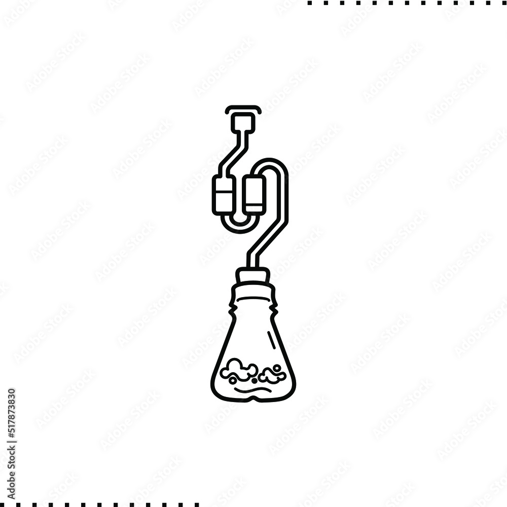 bio-cultivation and fermentation of microorganisms, bioengineering icon ...