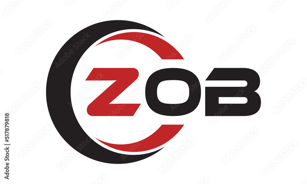 ZOB swoosh three letter logo design vector template | monogram logo ...