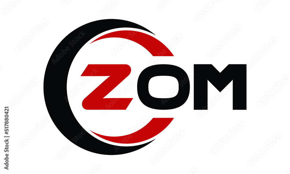 ZOM swoosh three letter logo design vector template | monogram logo ...