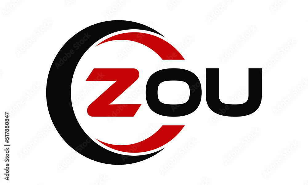 ZOU swoosh three letter logo design vector template | monogram logo ...