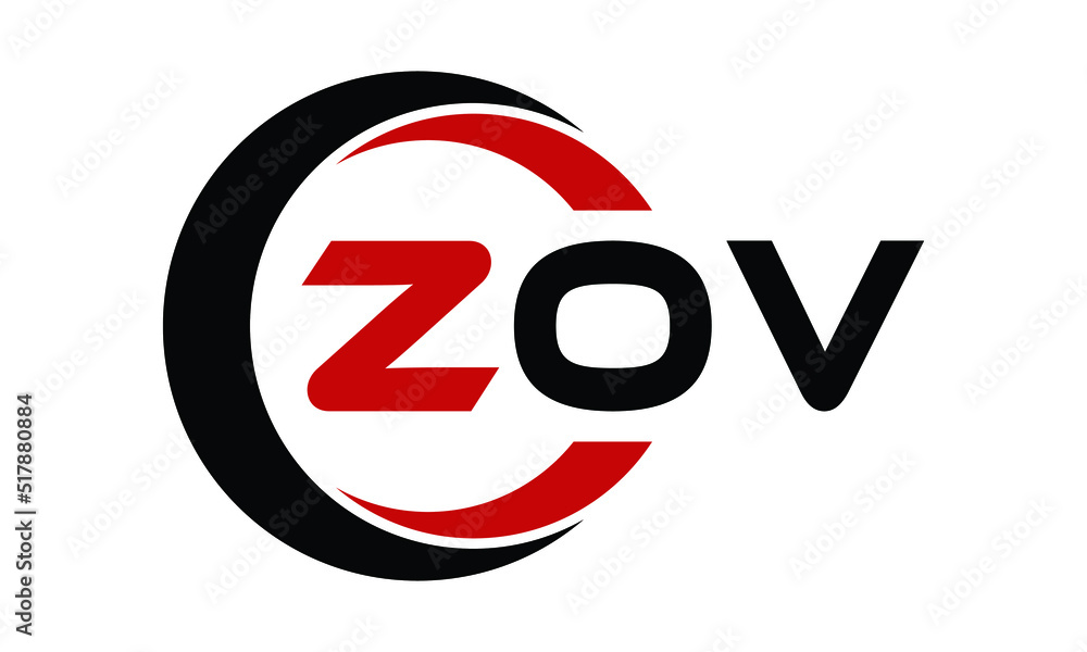 ZOV swoosh three letter logo design vector template | monogram logo ...
