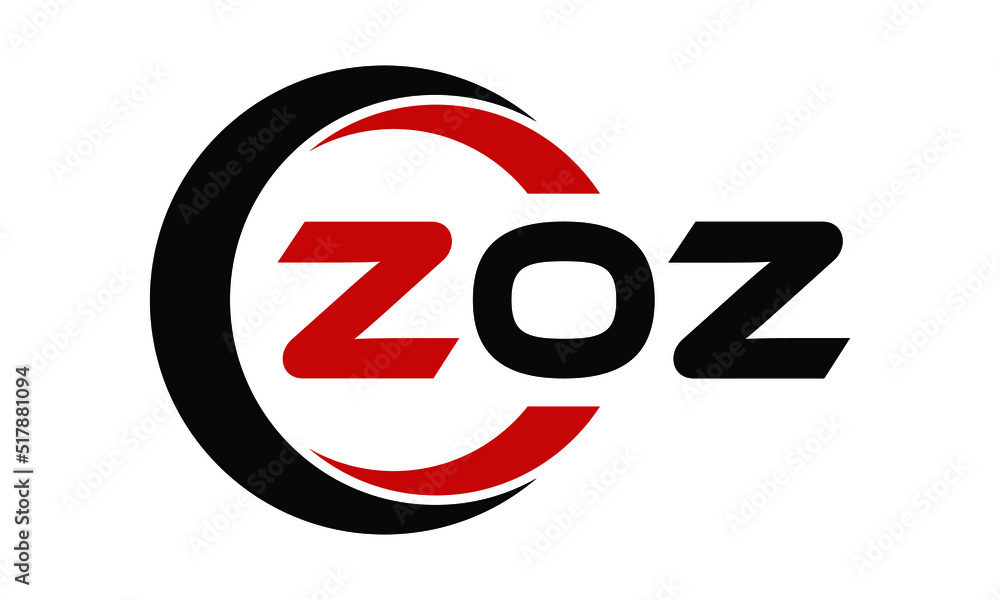 ZOZ swoosh three letter logo design vector template | monogram logo ...