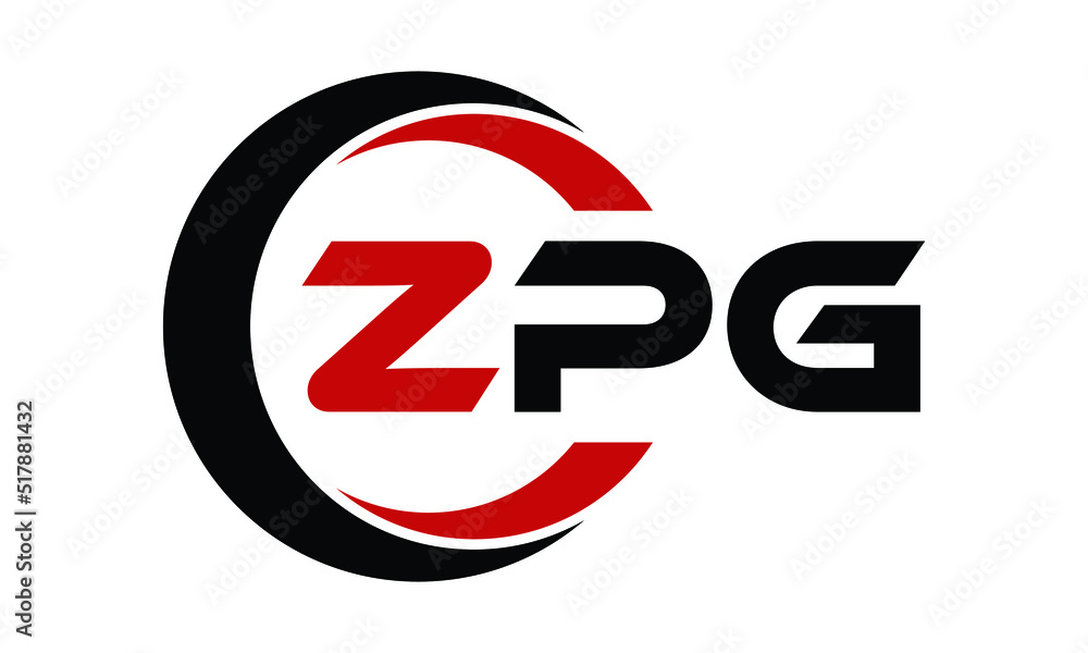 ZPG swoosh three letter logo design vector template | monogram logo ...