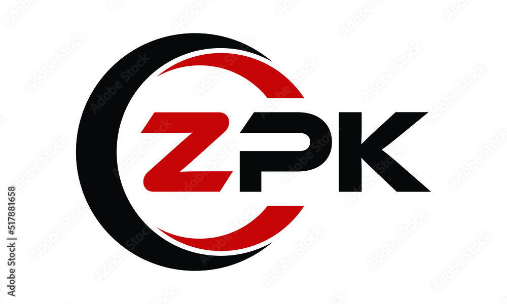 ZPK swoosh three letter logo design vector template | monogram logo ...