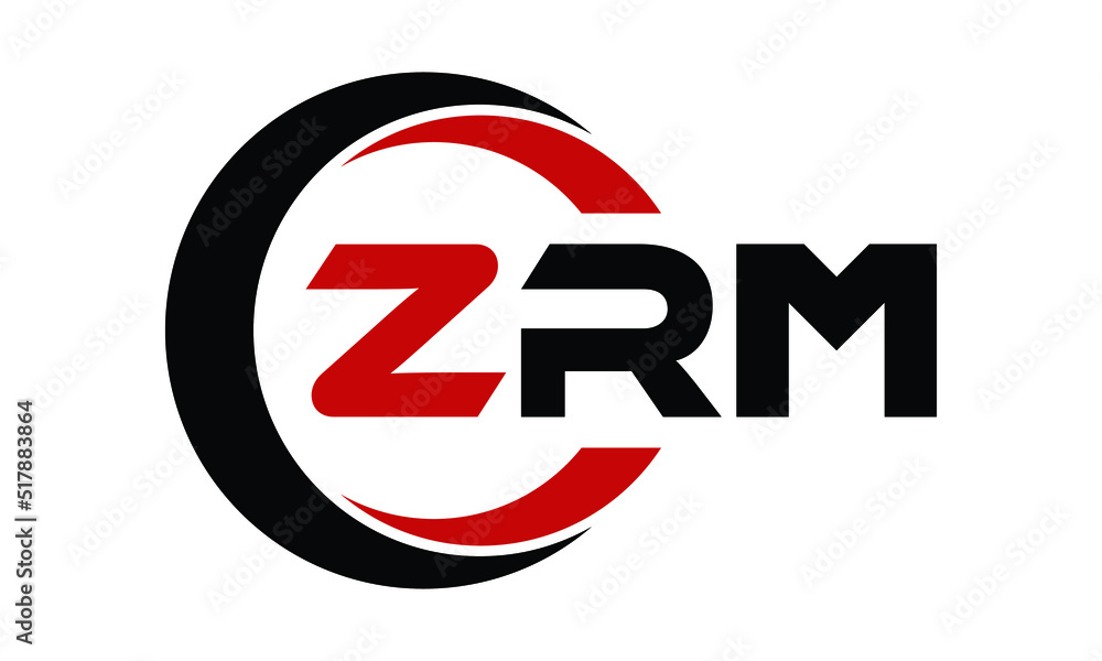 ZRM swoosh three letter logo design vector template | monogram logo ...