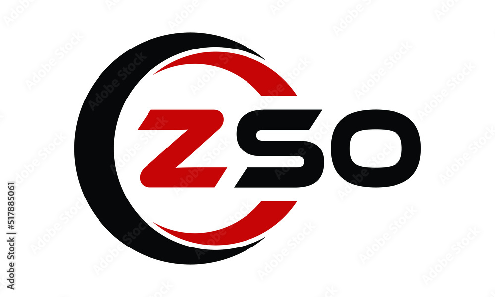 ZSO swoosh three letter logo design vector template | monogram logo ...