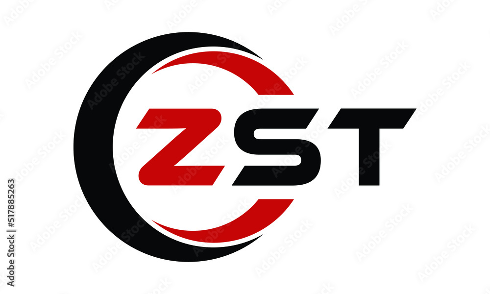 ZST swoosh three letter logo design vector template | monogram logo ...