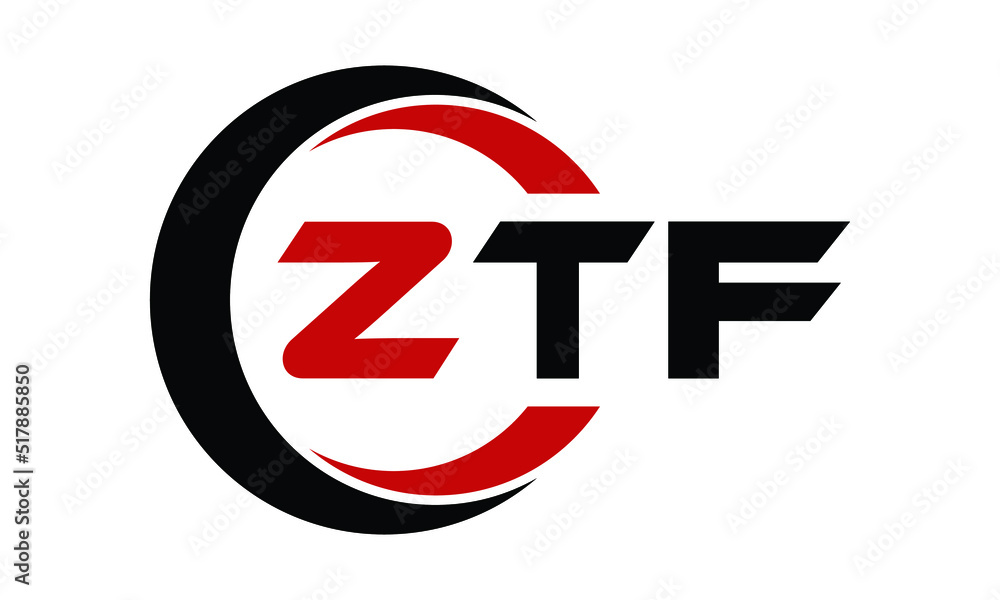 ZTF swoosh three letter logo design vector template | monogram logo ...