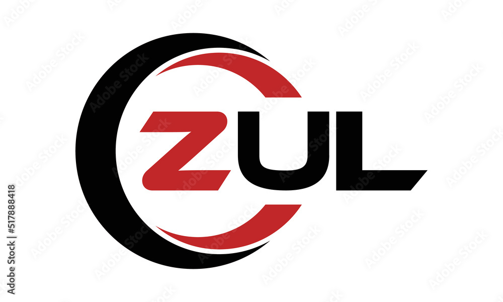 ZUL swoosh three letter logo design vector template | monogram logo ...