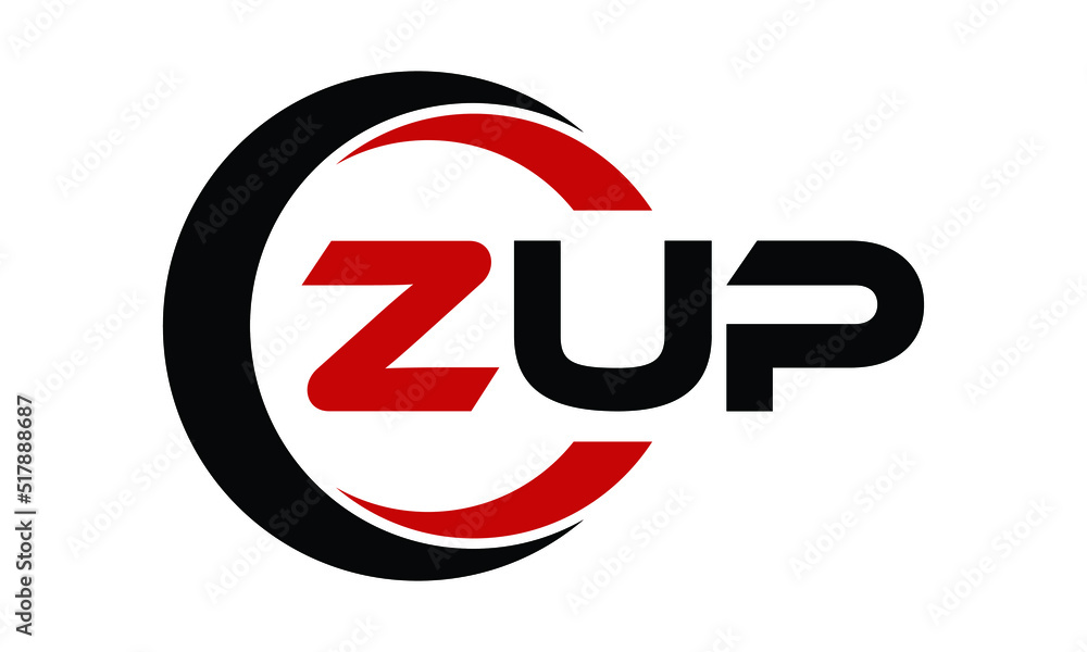 ZUP swoosh three letter logo design vector template | monogram logo ...