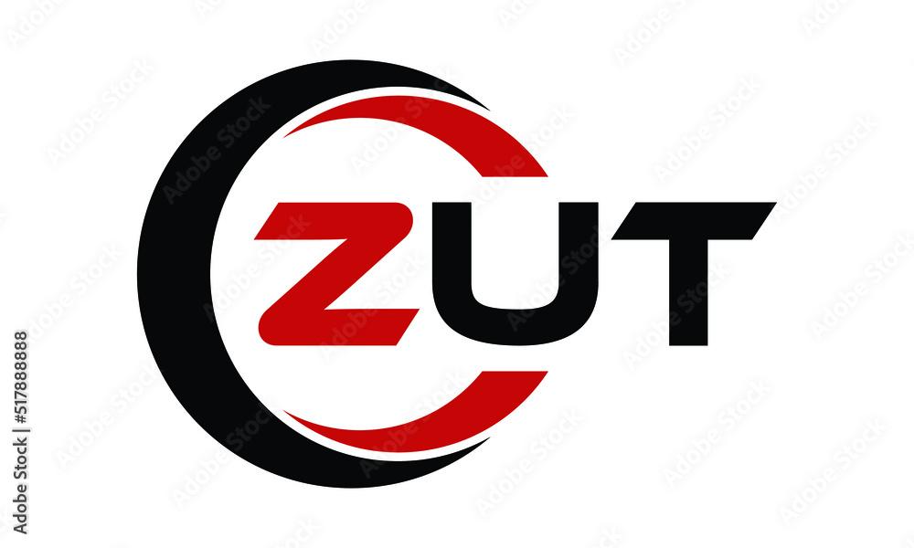 ZUT swoosh three letter logo design vector template | monogram logo ...