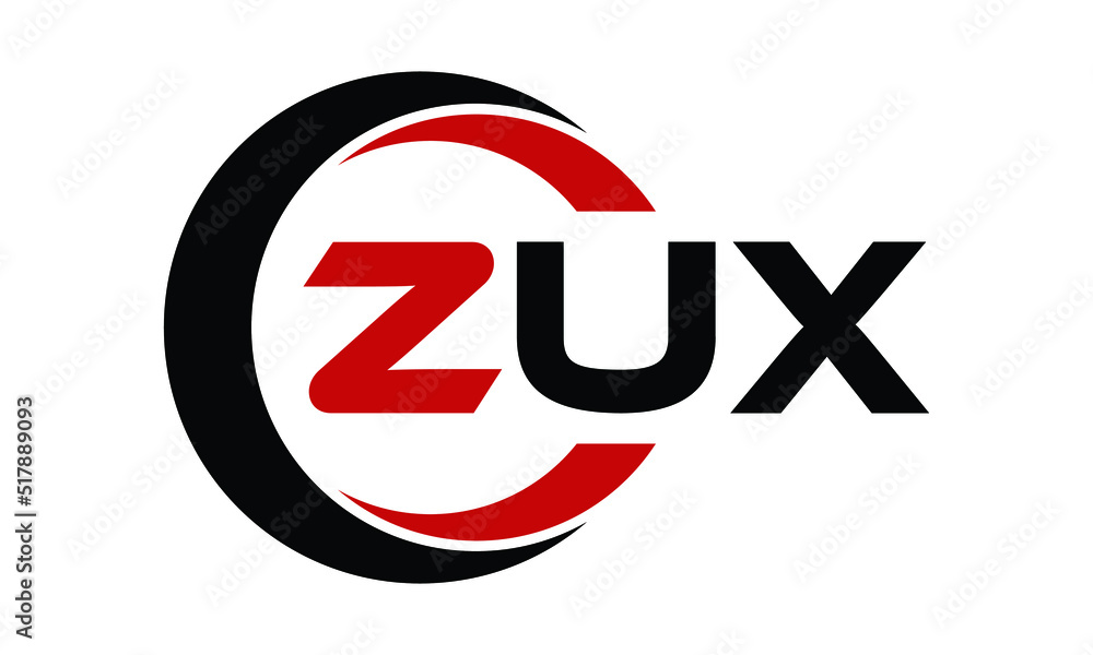 ZUX swoosh three letter logo design vector template | monogram logo ...