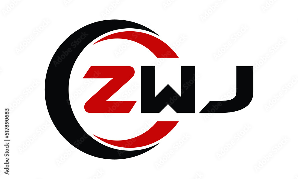 ZWJ swoosh three letter logo design vector template | monogram logo | abstract logo | wordmark ...