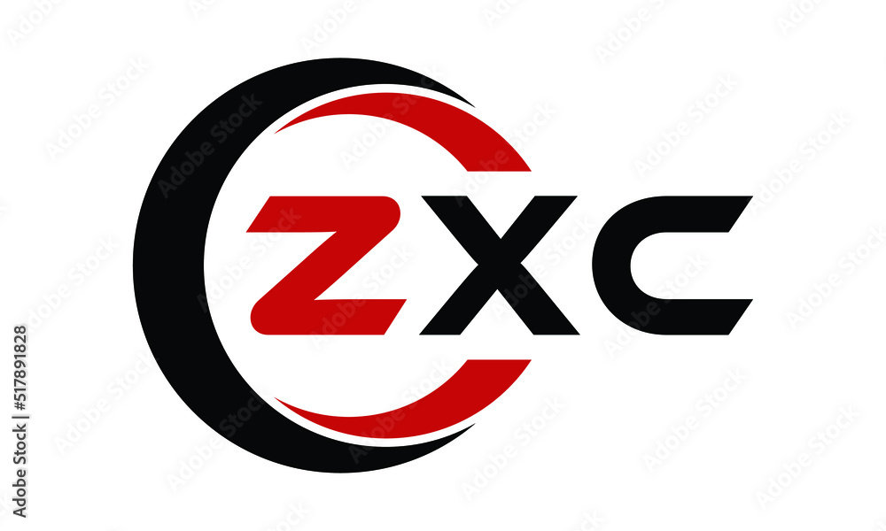 Vetor de ZXC swoosh three letter logo design vector template | monogram ...