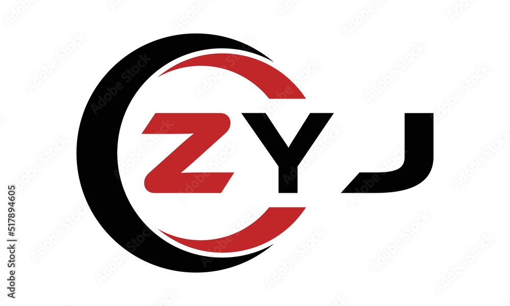 ZYJ swoosh three letter logo design vector template | monogram logo ...
