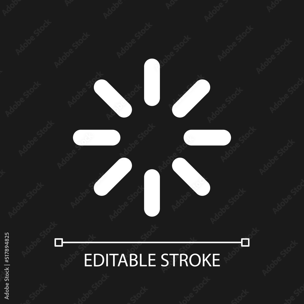 Loading indicator pixel perfect white linear ui icon for dark theme ...