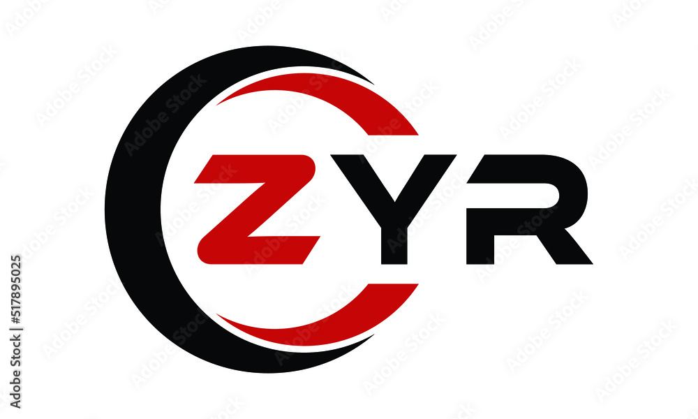 ZYR swoosh three letter logo design vector template | monogram logo ...