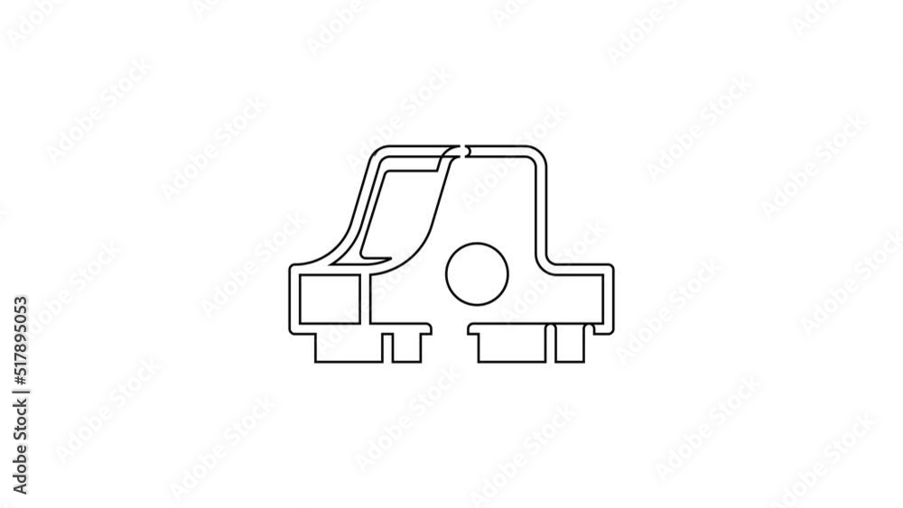 Black line Collimator sight icon isolated on white background. Sniper ...