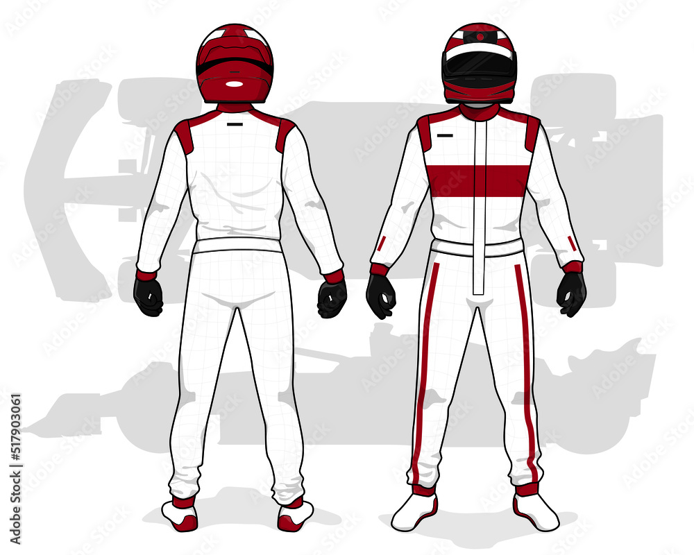 Racing driver uniform template mockup design Stock Vector | Adobe Stock