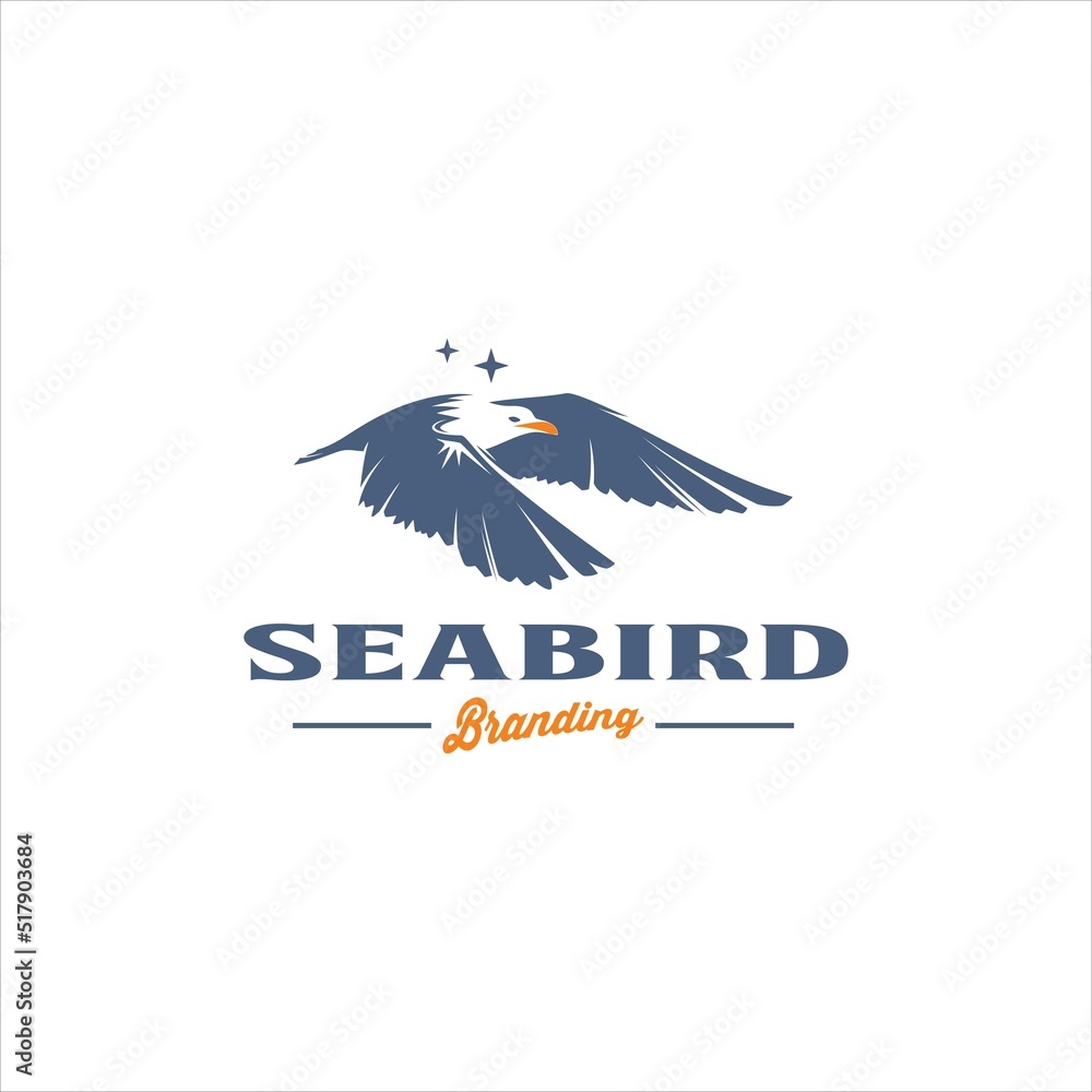 Seagull Logo Design Seabird Vector Image Stock Vector | Adobe Stock