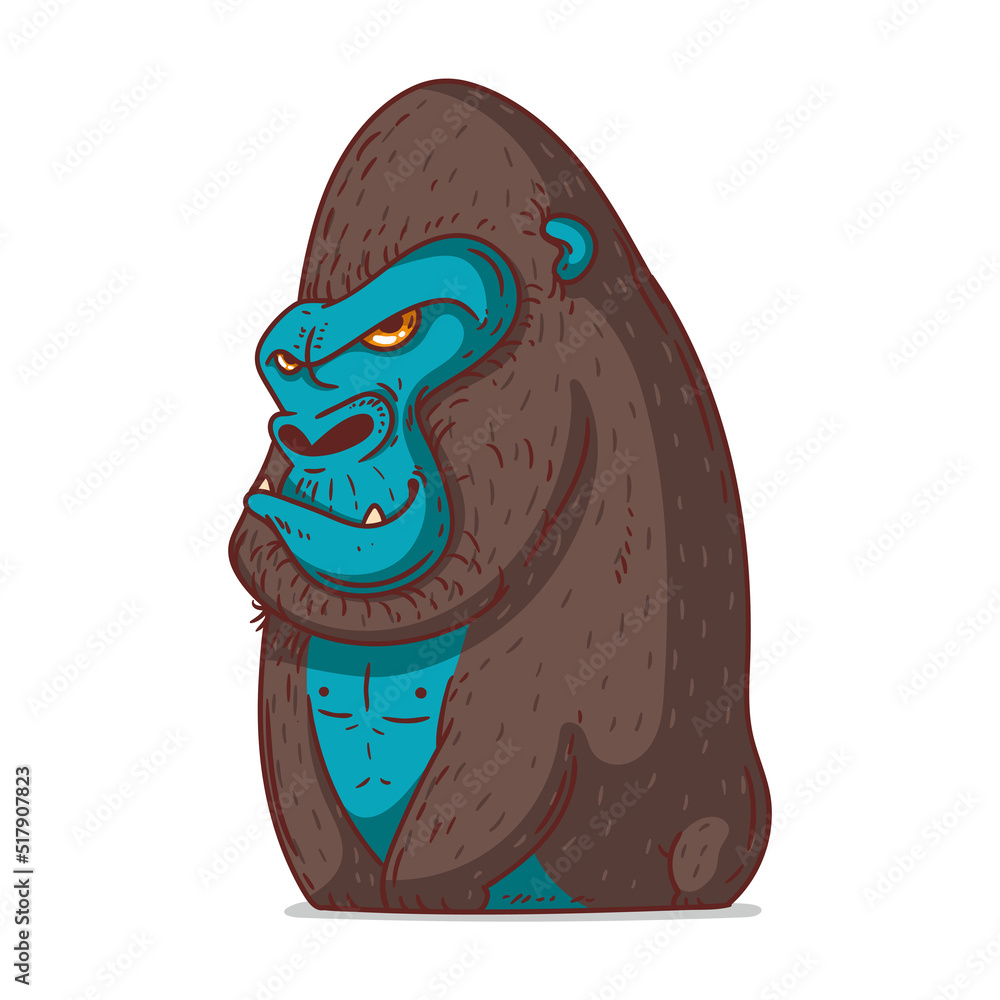 A Gorilla, isolated vector illustration. Cute cartoon picture of a ...