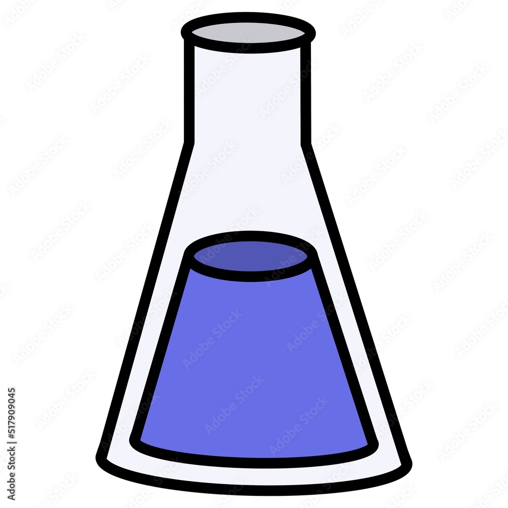 Cartoon blue test tube on white background Stock Illustration | Adobe Stock
