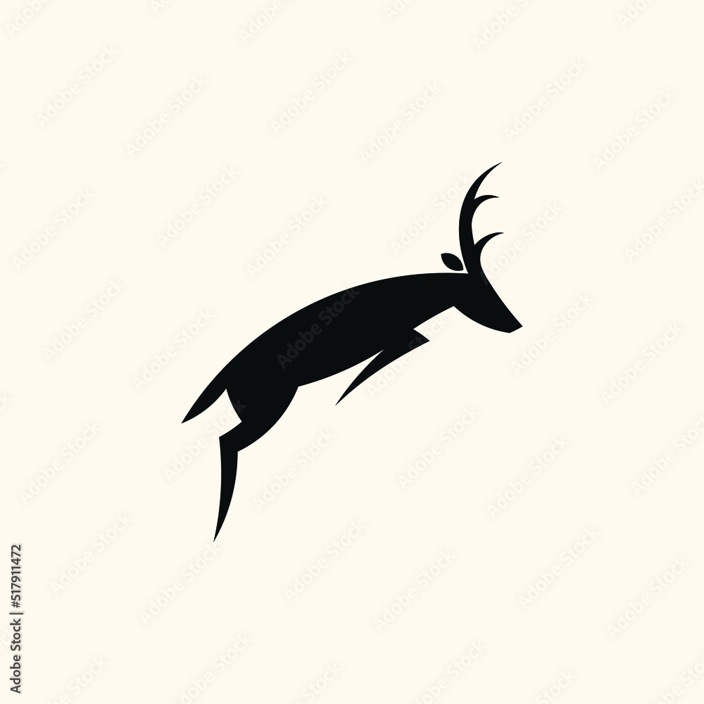 Jumping Deer Logo Stock Vector | Adobe Stock