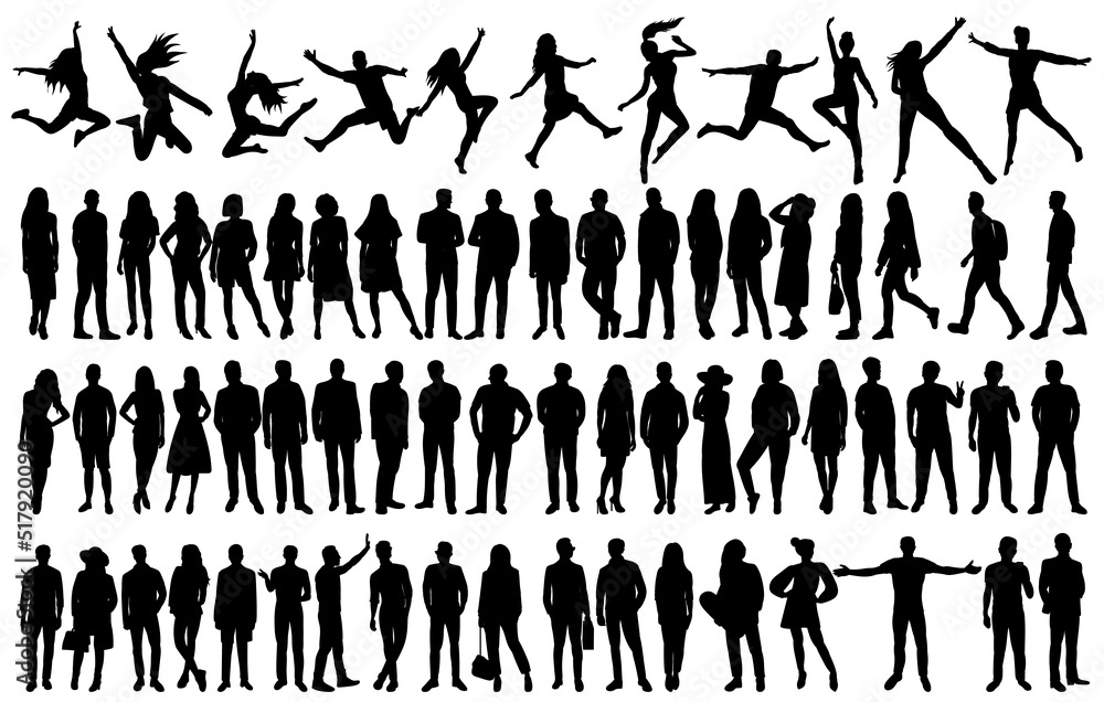 people silhouette set isolated, vector Stock Vector | Adobe Stock