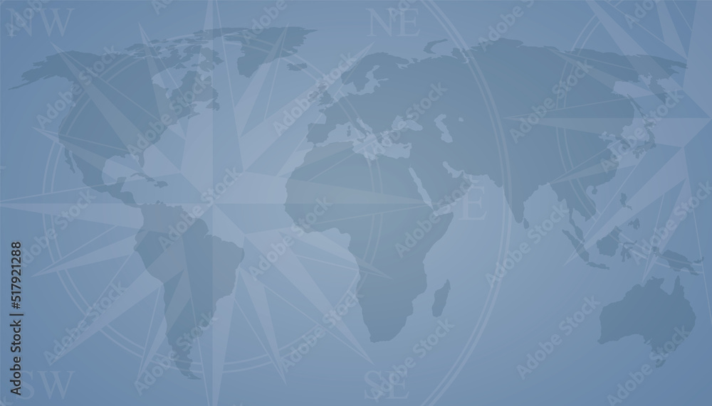 vector illustartion of blue colored world map on blue background Stock ...