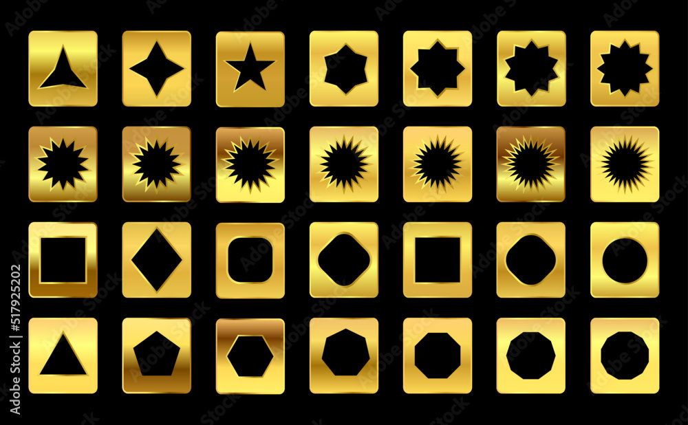 Deep Gold Premium Gradient Swatches Palette Set. Circle, square ...