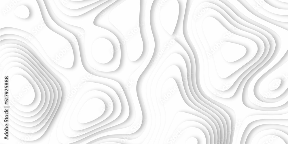 Abstract design with white background and realistic papercut decoration ...