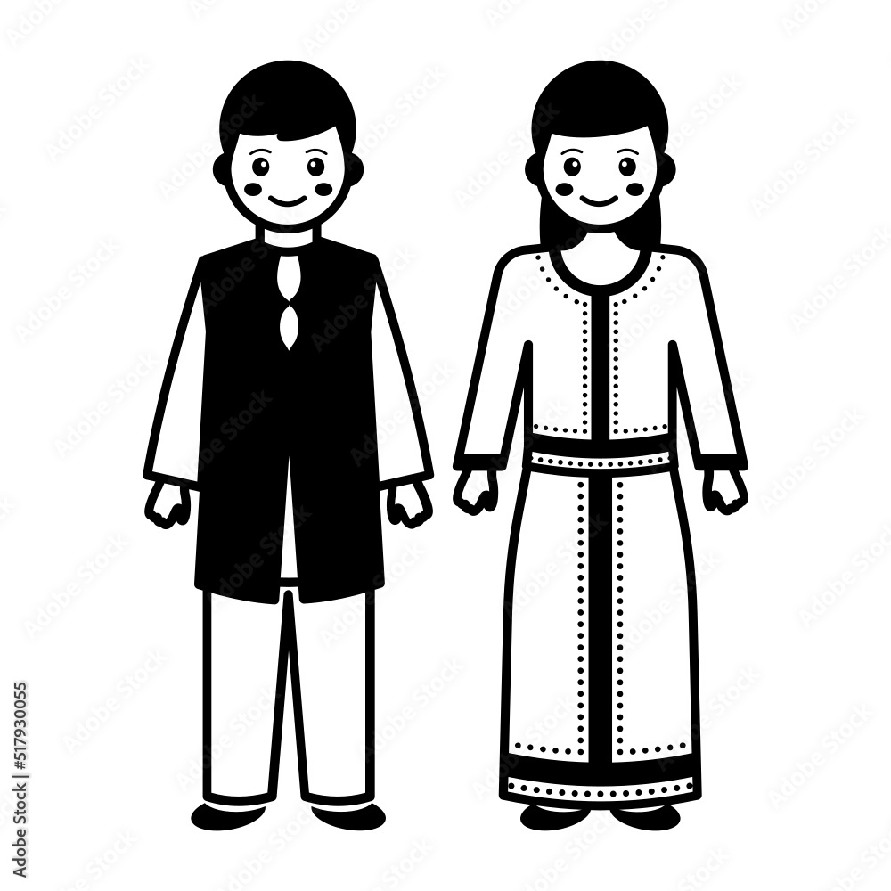 Burgundy caftan with folded tunic vector icon design, World Indigenous ...