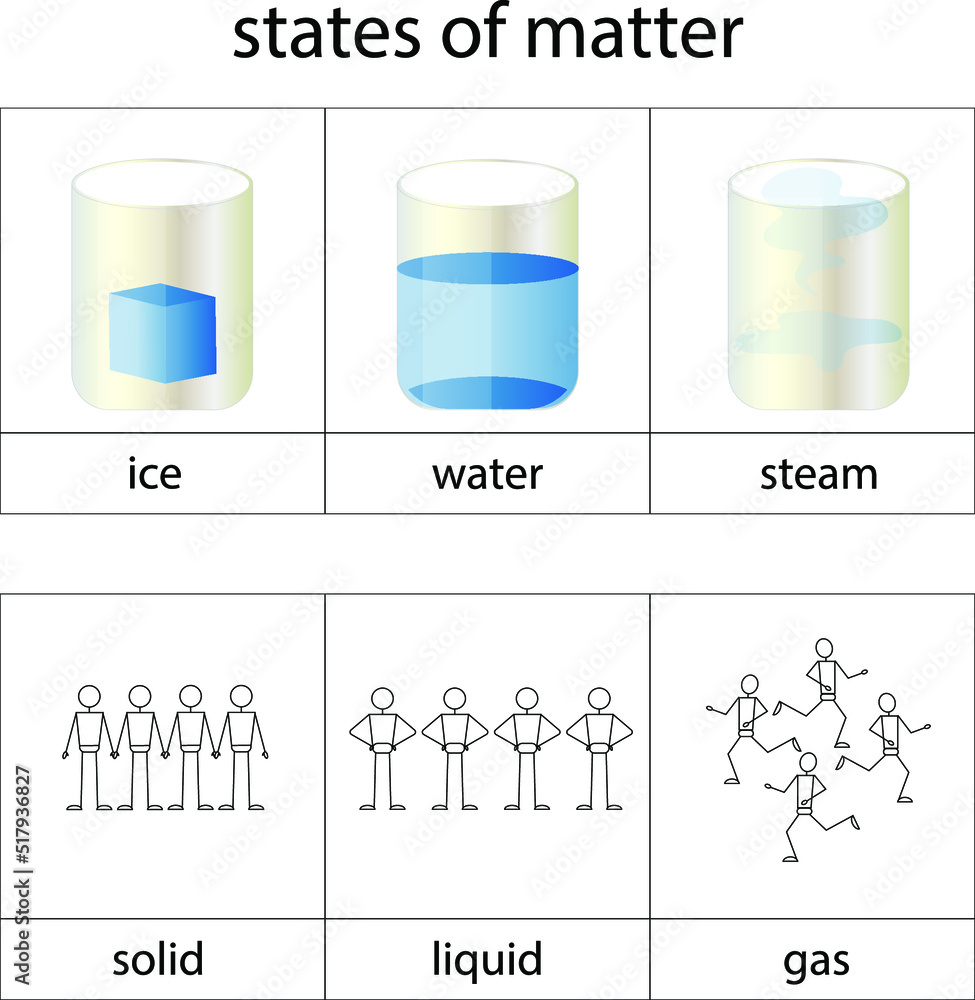 Stages of the substance: solid, liquid, gas. Infographics for children ...