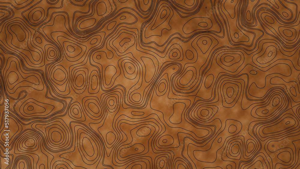 Abstract Retro Topography map. Topographic background with Aged paper ...