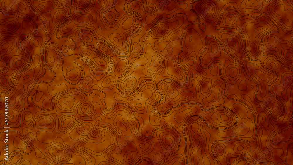 Abstract Retro Topography map. Topographic background with Aged paper ...