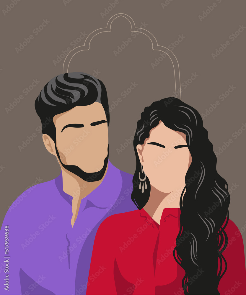 A young cisgender couple from the Middle East, India and East Asian ...