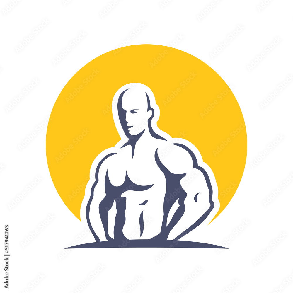 body builder pose logo Stock Vector | Adobe Stock