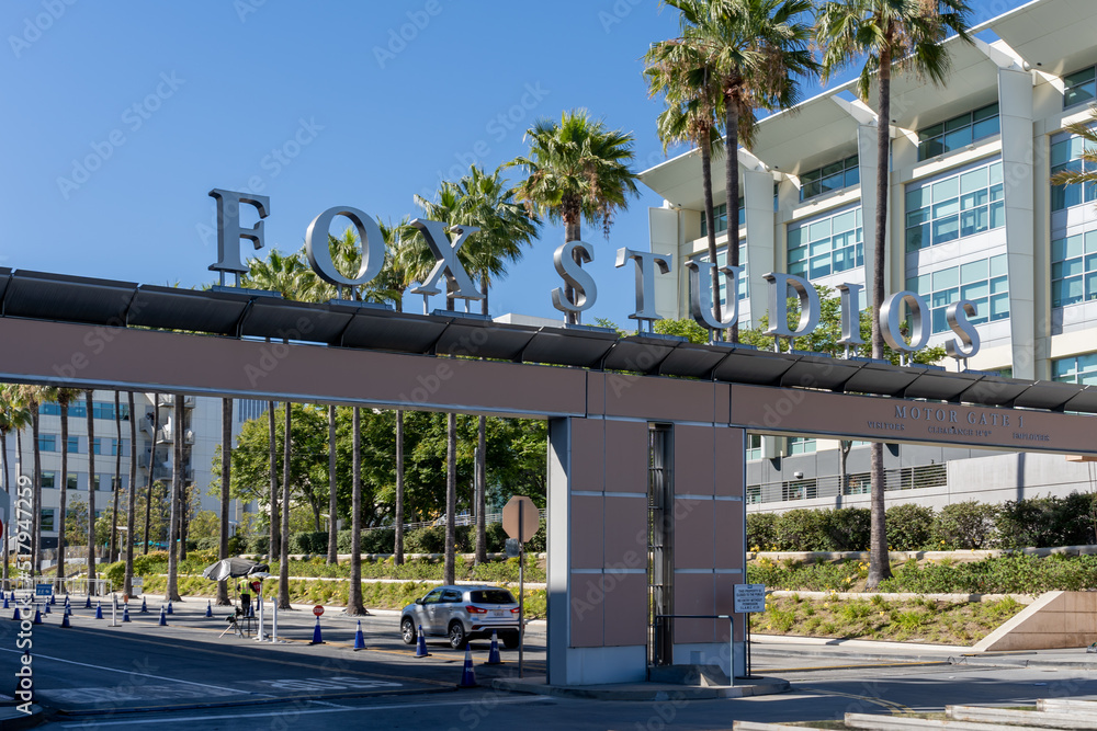 Los Angeles, Ca, USA - July 6, 2022: The entrance to Fox Studio in Los ...
