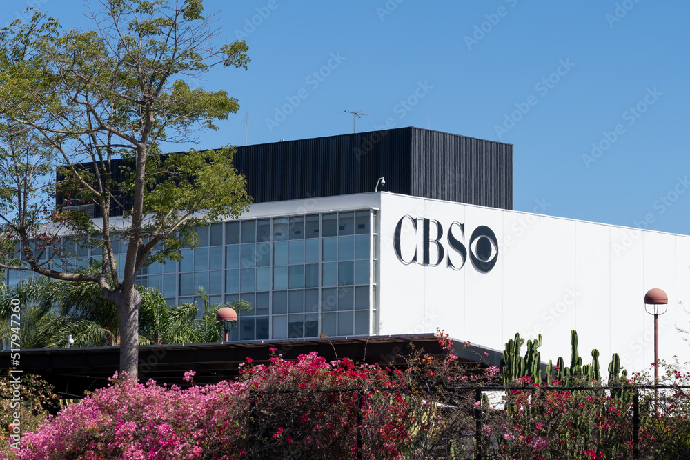 Los Angeles, Ca, USA - July 6, 2022: CBS logo sign on the building at ...
