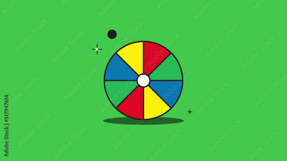 Simple animation with rolling Beach ball on a green background. Sport ...
