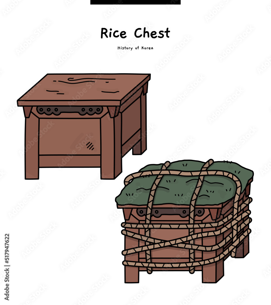 This illustration is 'Rice Chest' in Korean history. It was used as a ...