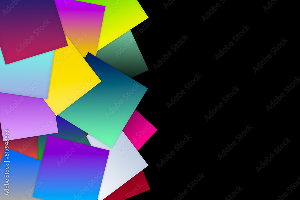 modern wallpaper of gradient-colored boxes. Colorful shiny shapes on ...