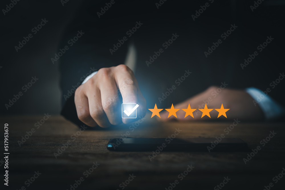 Product or service review ideas from customers, portraits pointing to a ...