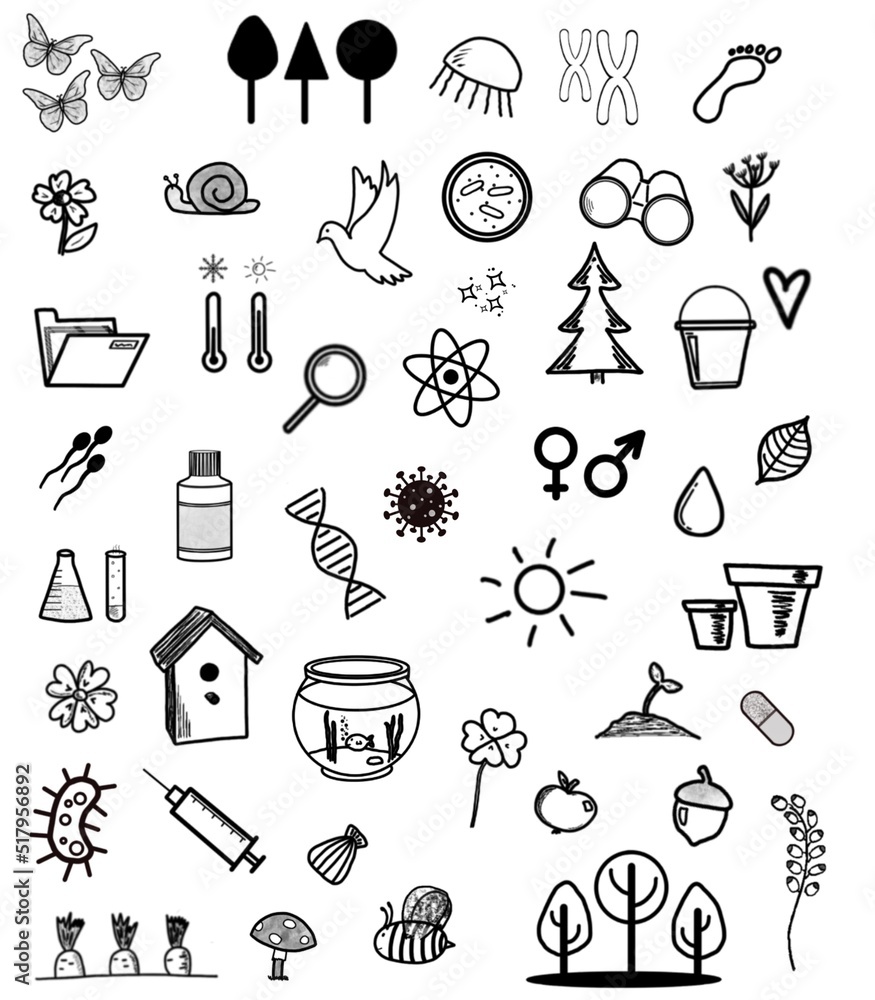 45x Biologie / Schule / Wissenschaft / Naturwissenschaft / Forschung ...