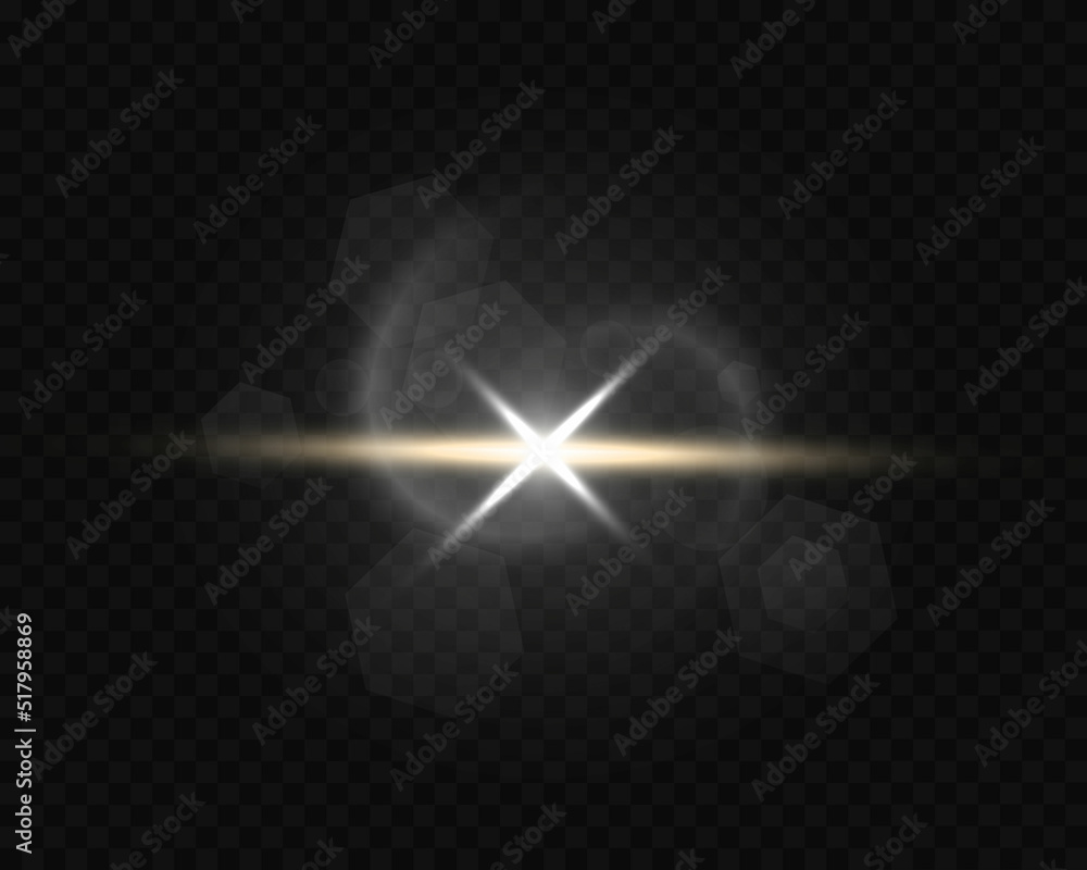 An explosion of a beautiful star with light and reflection on a ...